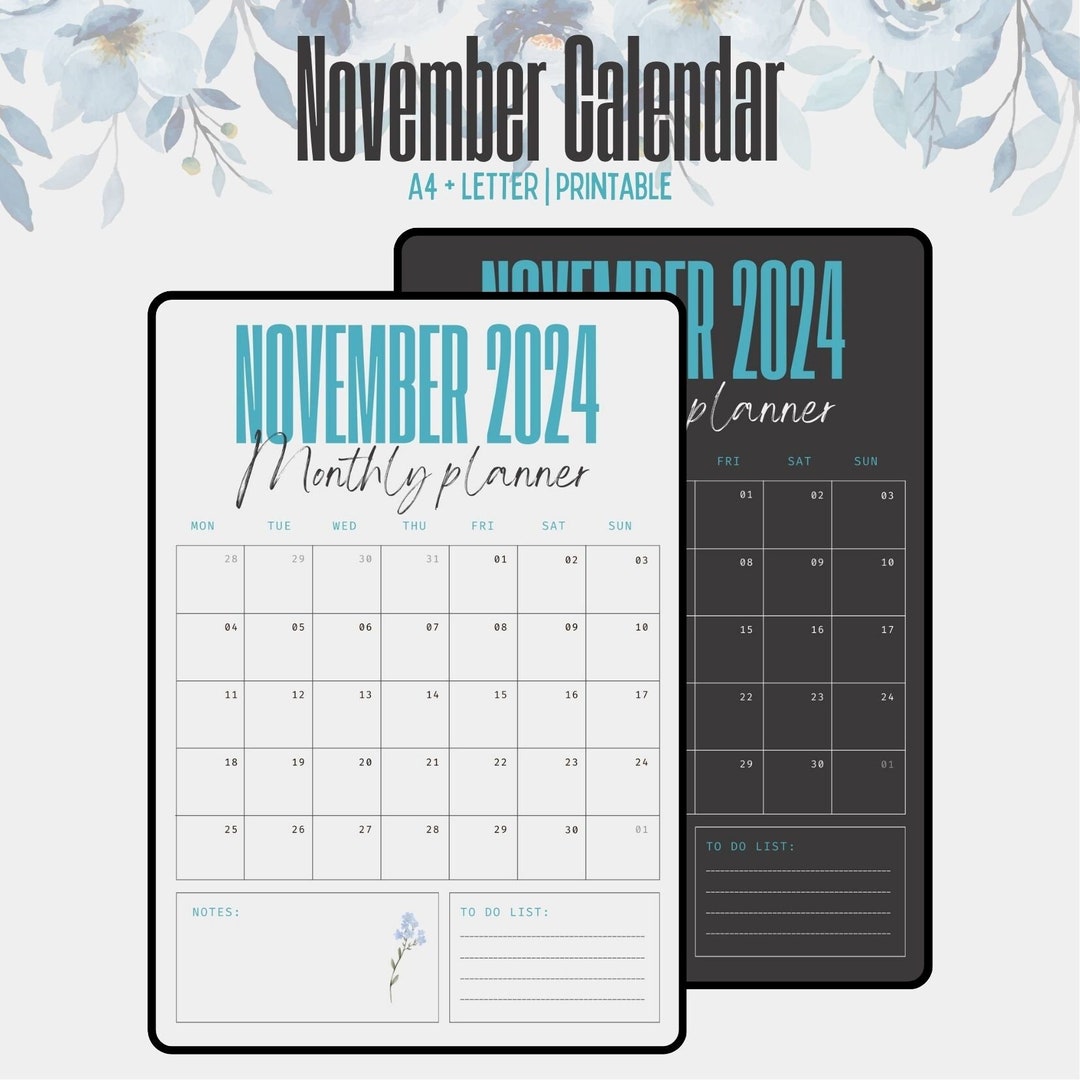 November 2024 Calendar November Monthly Planner November Calendar 2024 ...