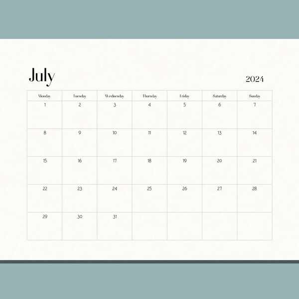 July 2024 Calendar - Etsy