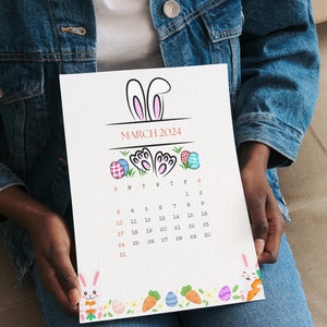 March Easter Calendar March 2024 Calendar March Calendar 2024 Easter ...