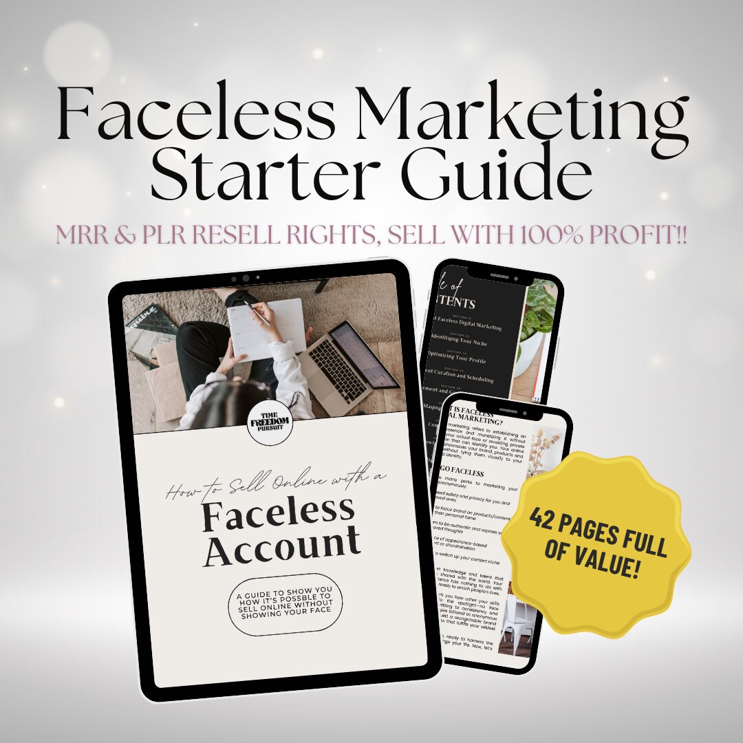 Faceless Digital Marketing Guide MRR & PLR: How to Make Money Online ...