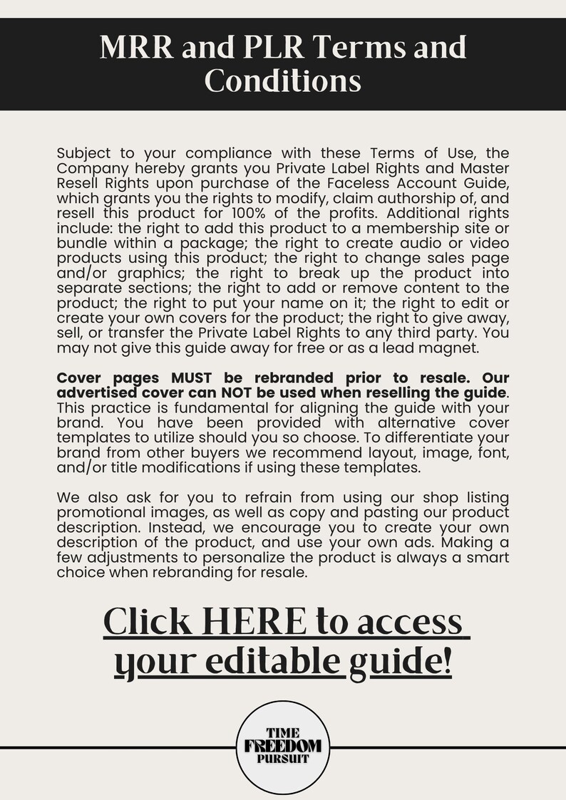 Faceless Digital Marketing Guide MRR & PLR: How to Make Money Online ...