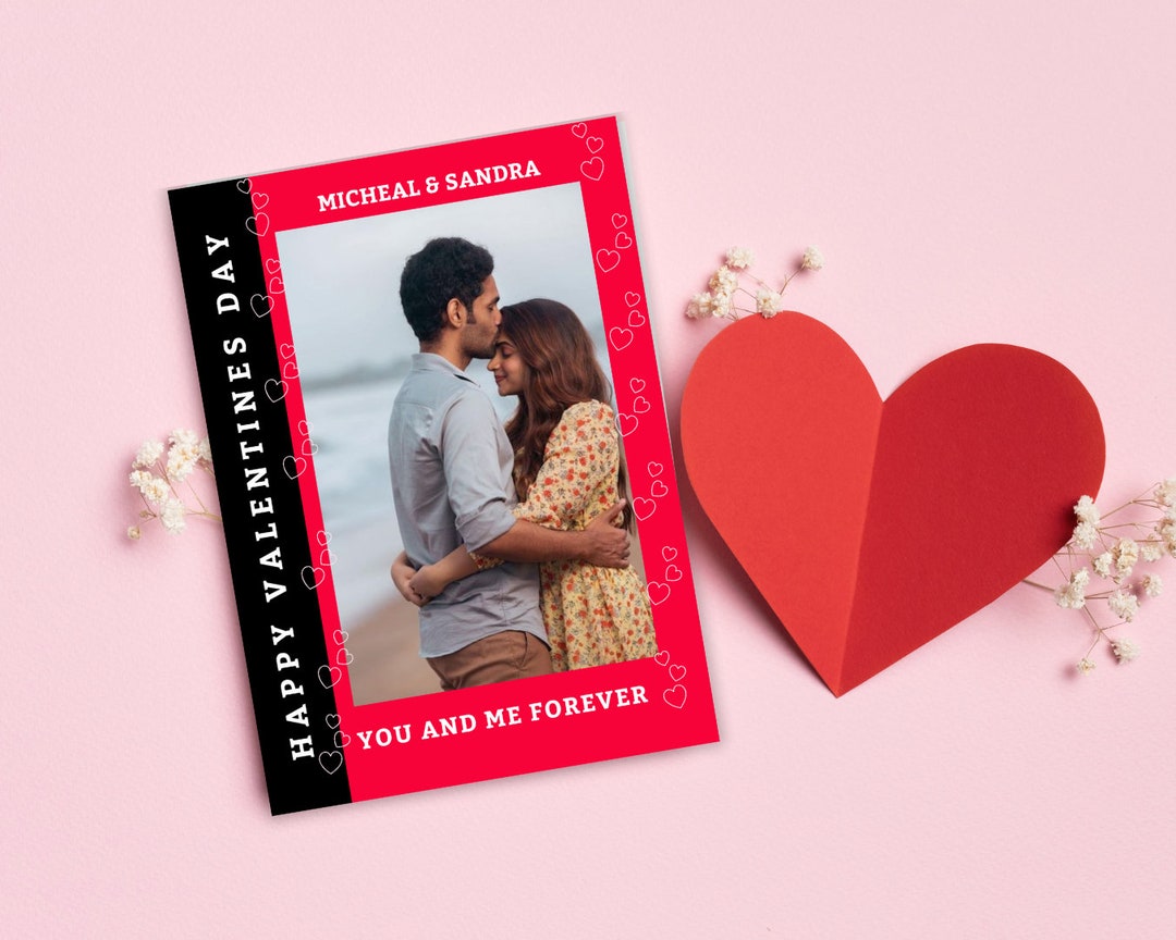 Editable Black and Red Valentine's Day Card Valentine's Day Card ...