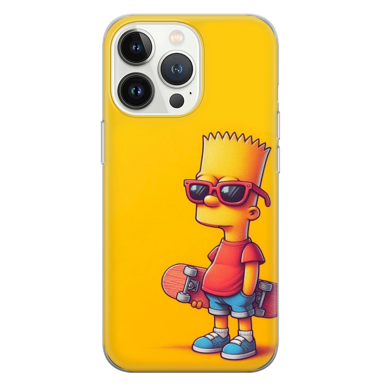 Bart Simpson Phone Case: Springfield Design, TPU Gel Cover - Etsy