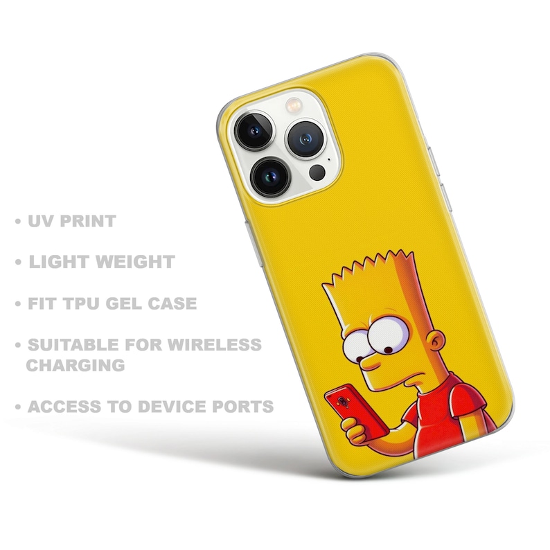 Bart Simpson Phone Case: Springfield Design, TPU Gel Cover - Etsy
