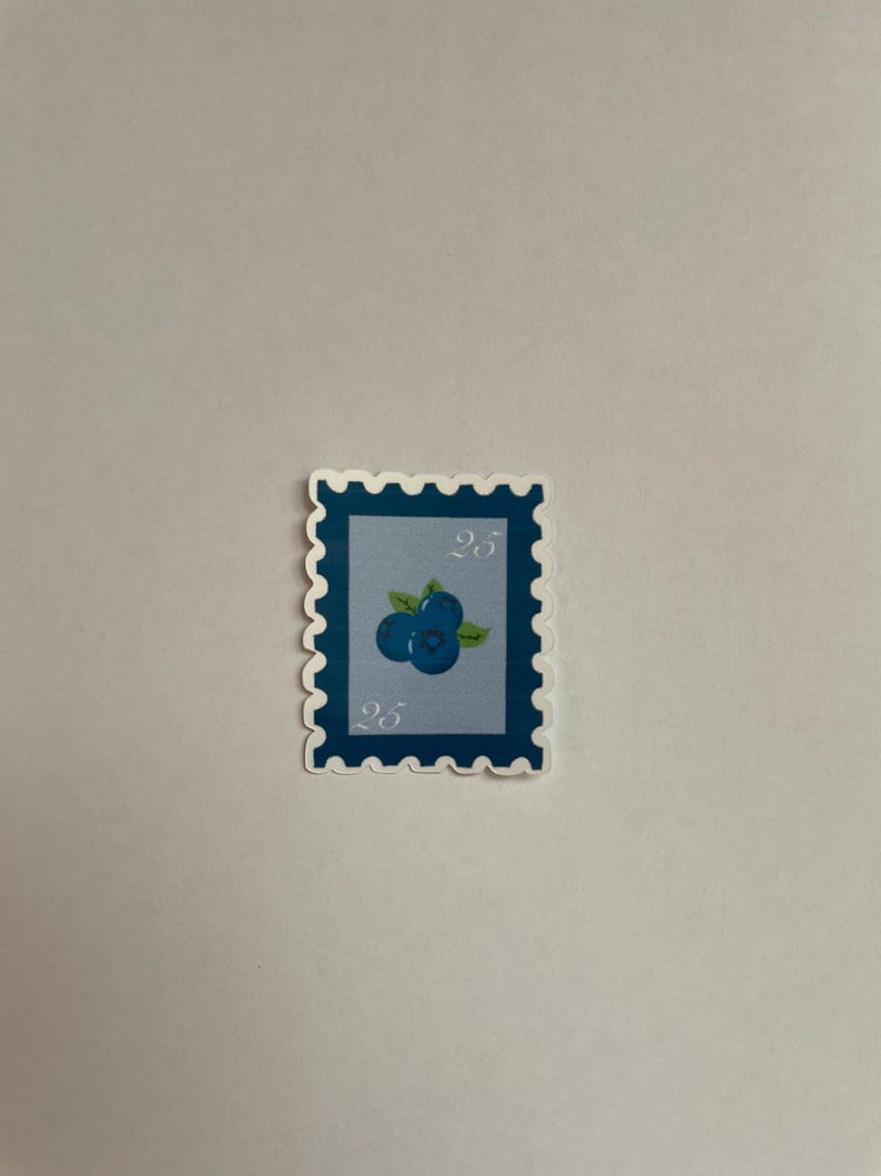 Aesthetic Blueberry Postage Stamp Sticker, Cute Blueberry Postage Stamp ...