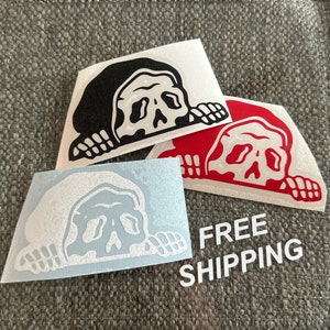 Grim Reaper Peeking Decal Sticker, Skeleton Peeking Decal, Available in ...