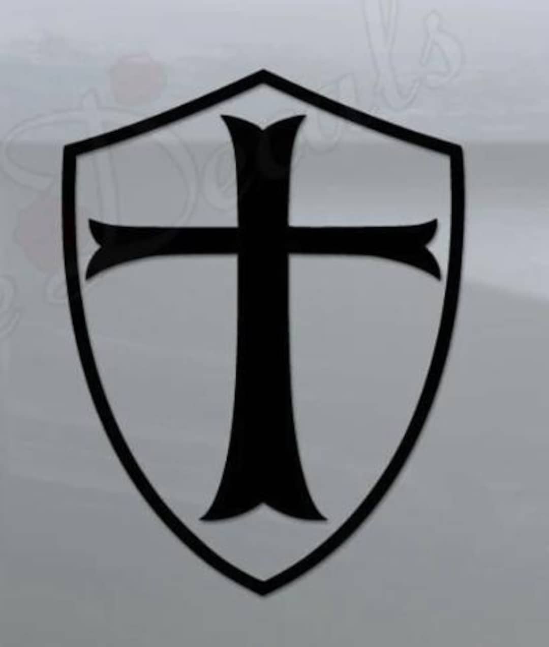 Knight Templar Shield Cross Christian Decal Sticker, Many Sizes ...