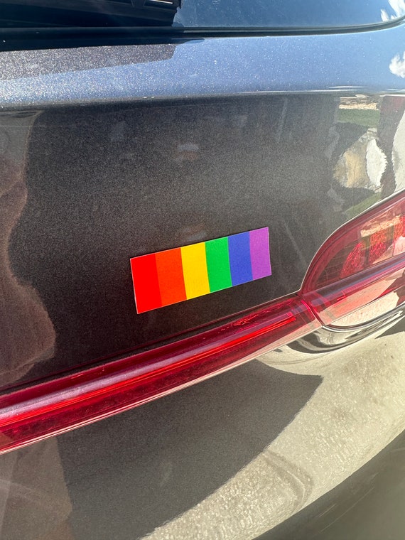 LGBT Gay Pride Rainbow Flag Magnet Stripe Car Decal Show off Your Pride LGBT Sticker Decal Car Window Decal Car Sticker Free Shipping Etsy