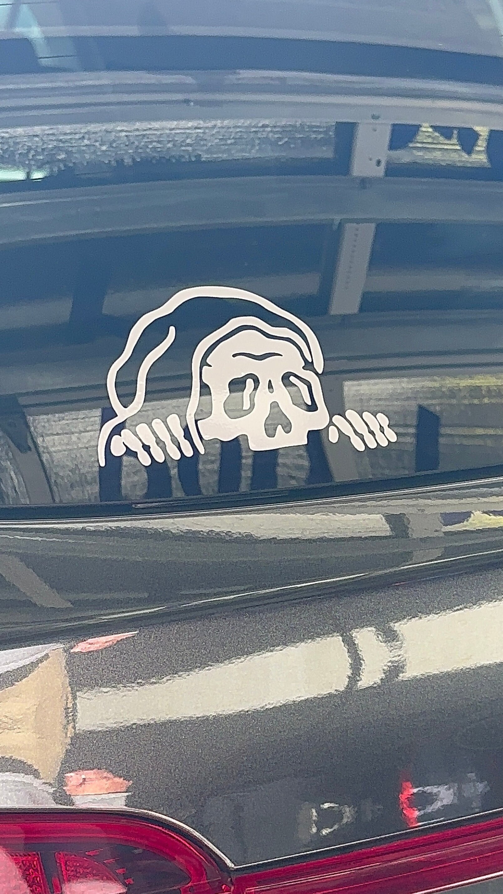 Grim Reaper Peeking Skeleton Decal, Available in Many Sizes and Colors ...