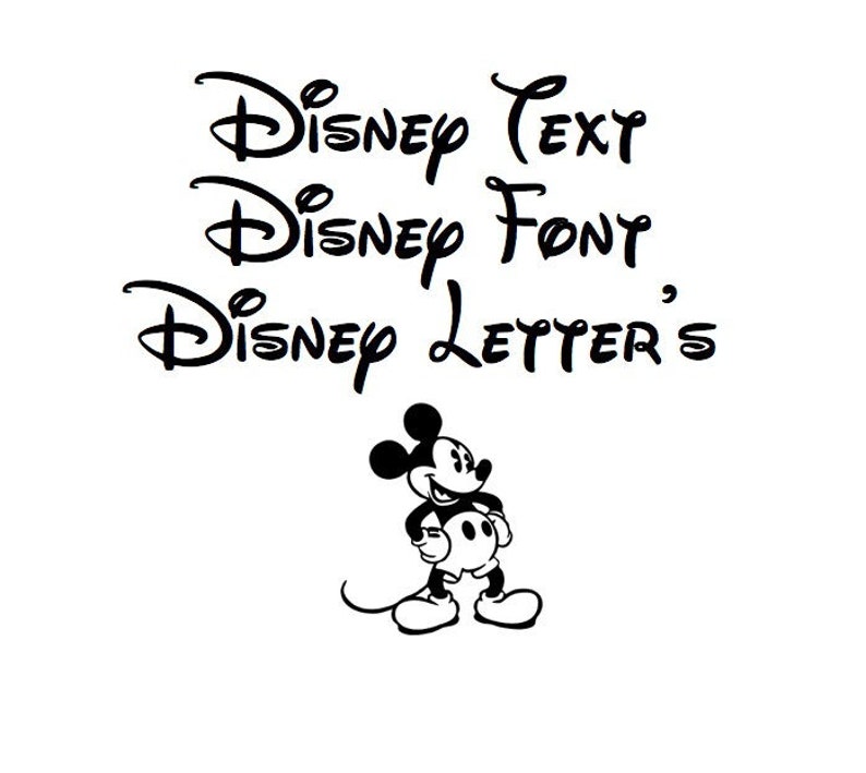 Walt Disney Font, Text, Lettering Custom Name Decals Choose Font, Color ...