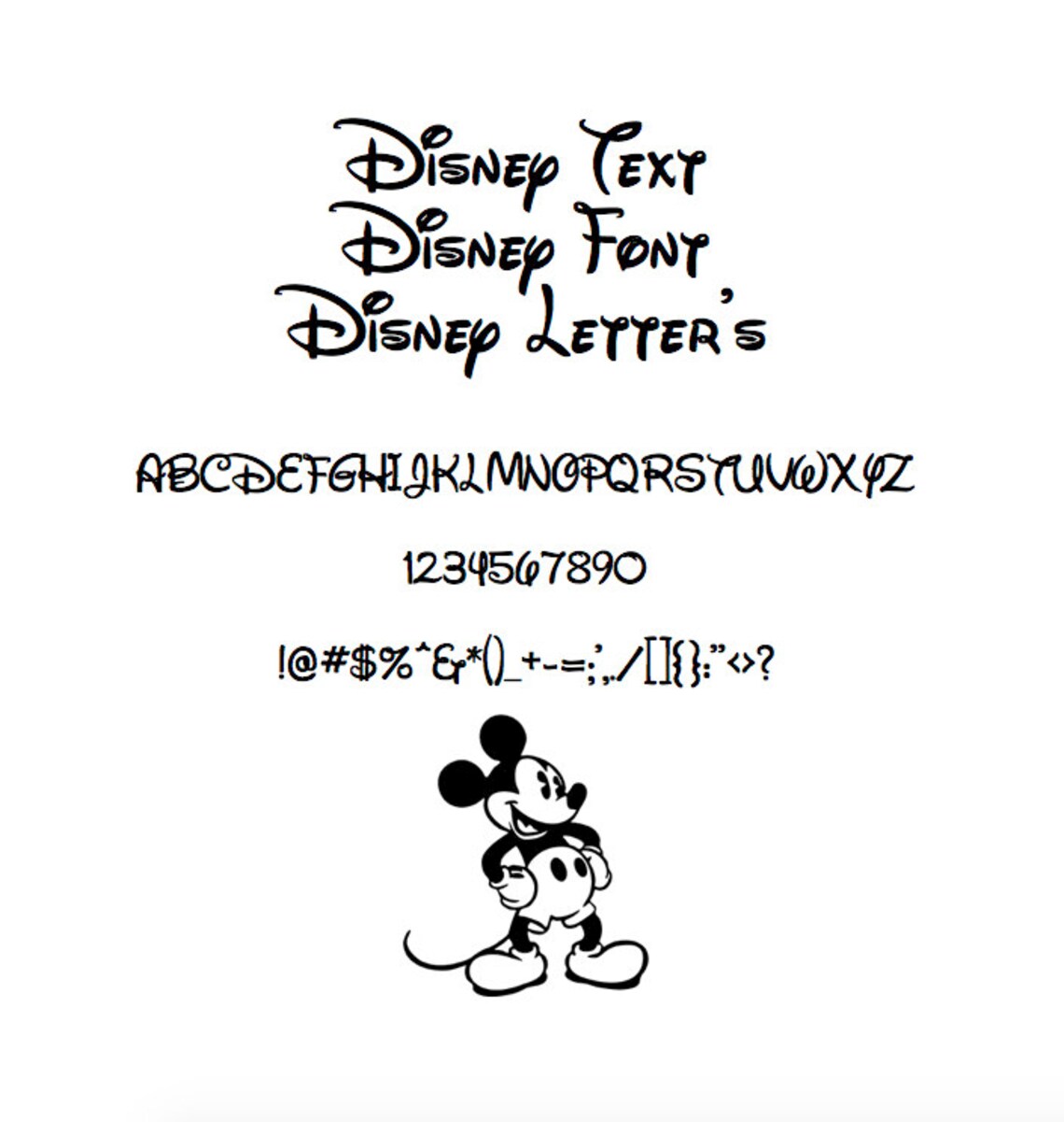 Walt Disney Font, Text, Lettering Custom Name Decals Choose Font, Color ...
