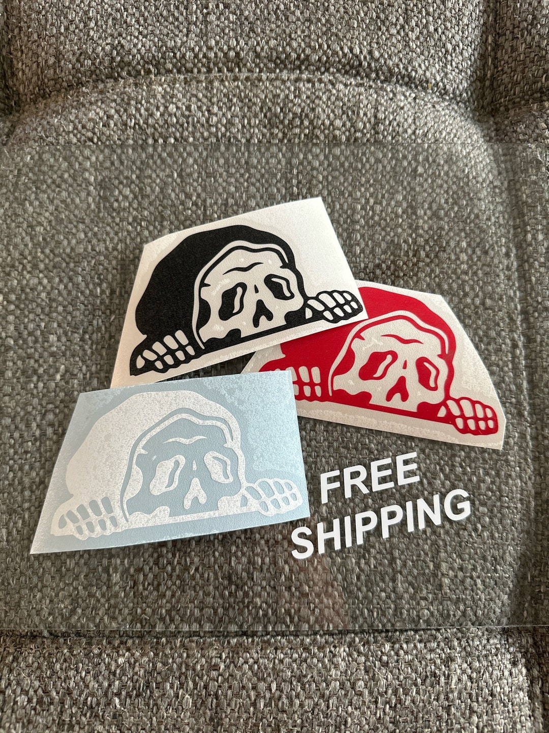 Grim Reaper Peeking Decal Sticker, Skeleton Peeking Decal, Available in ...