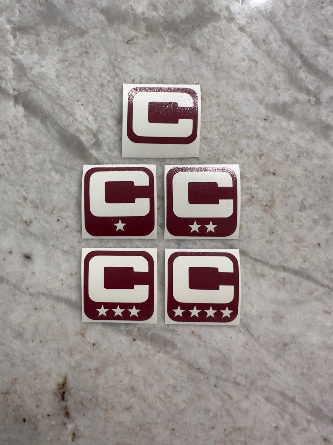 Captain C Decals, Jersey C Style Patch Football Helmet Decal, Many ...