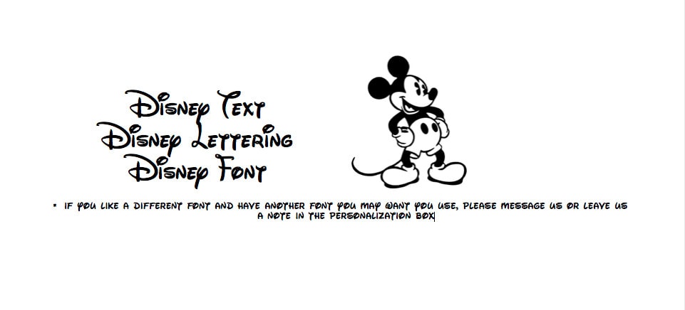 Walt Disney Font, Text, Lettering Custom Name Decals Choose Font, Color ...