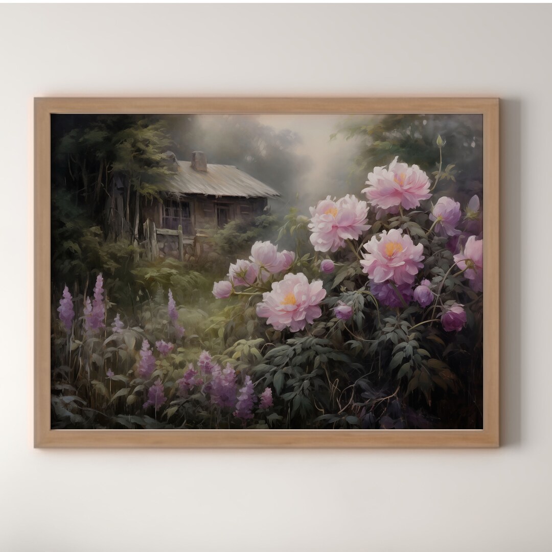 Printable Wildflowers Cottage Core Décor Oil Painting Field Countryside ...