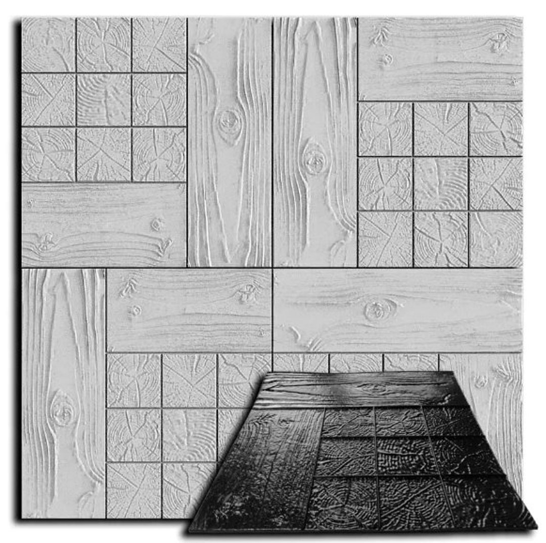 Polyurethane Stamp "wood" 3D for Plaster or Concrete | Craft Interior ...