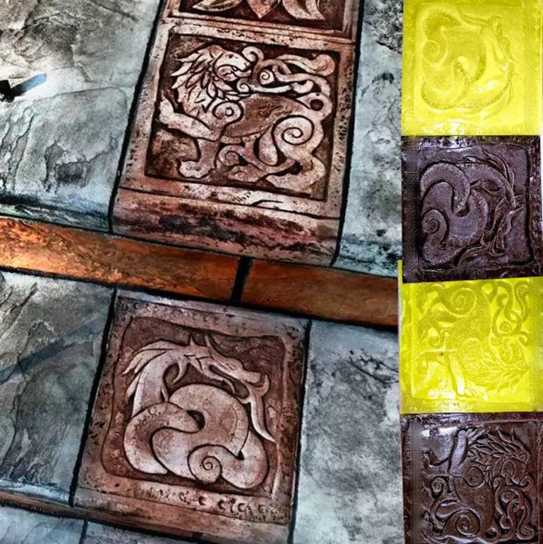 Polyurethane Stamps "the Lion and the Snake" 3D for Plaster or Concrete ...