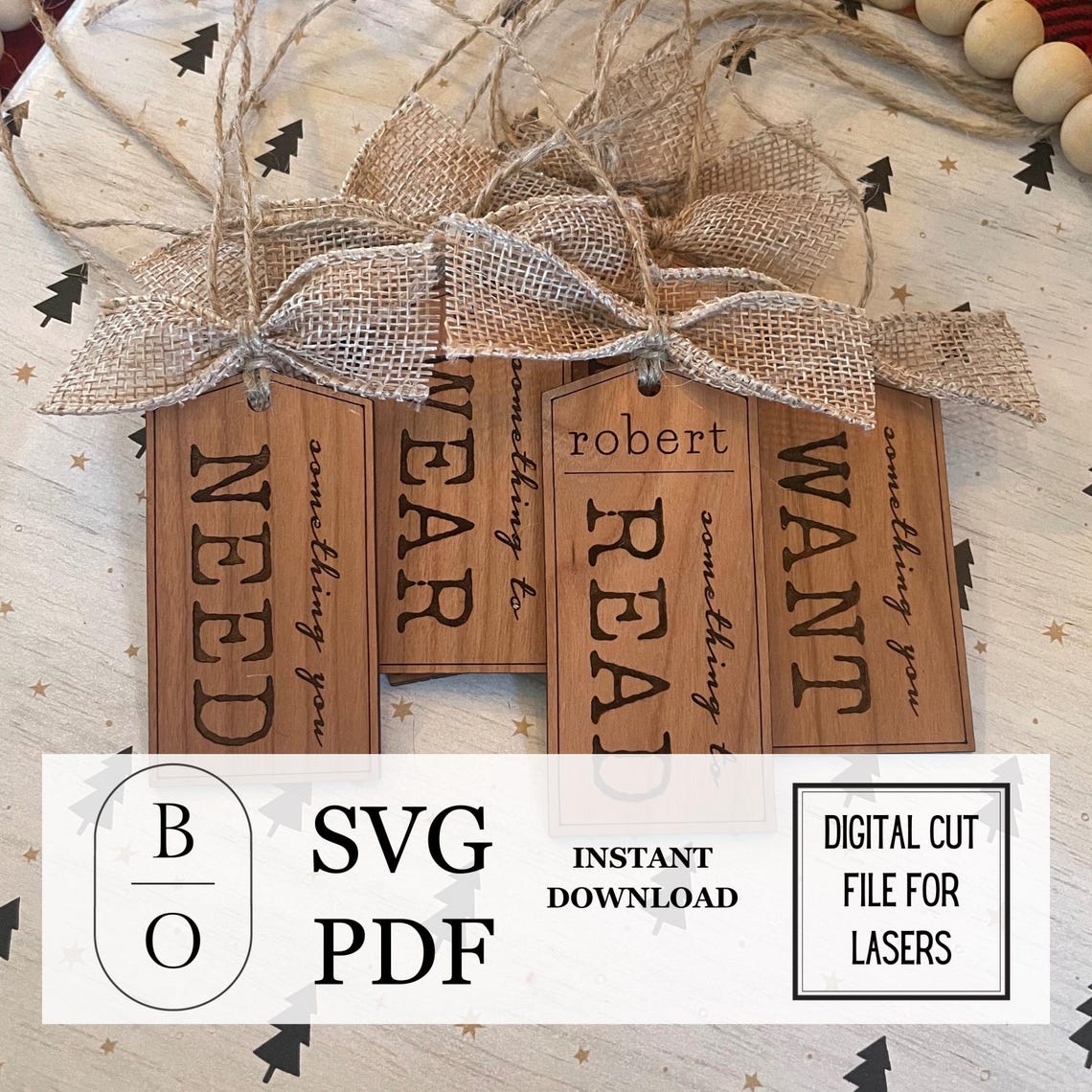 Digital SVG File - Christmas Something Gift Tags - Personalization ...