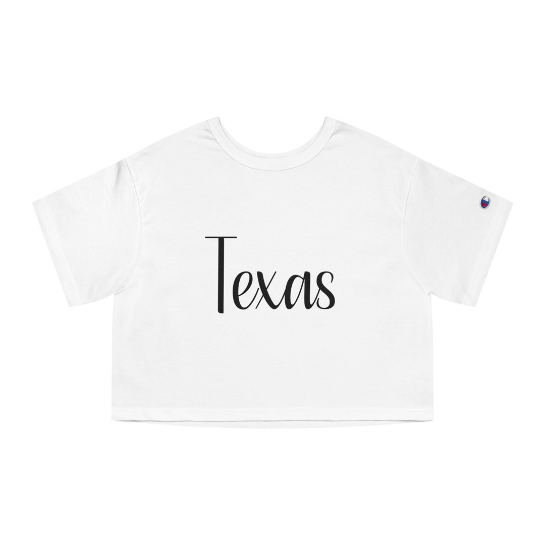 Texas Champion Women Cropped T-shirt | Home State Crop Top | Crew Neck ...