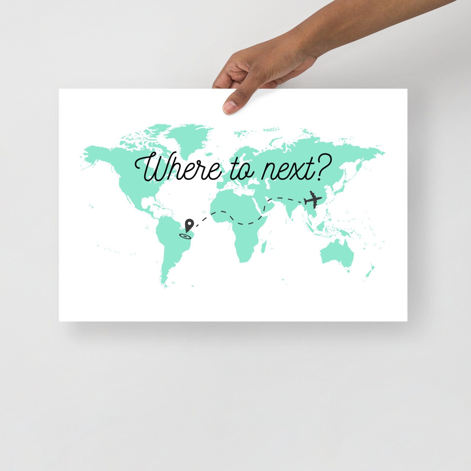 Where to Next World Map Thick Matte Poster | Travel Themed Home Decor ...