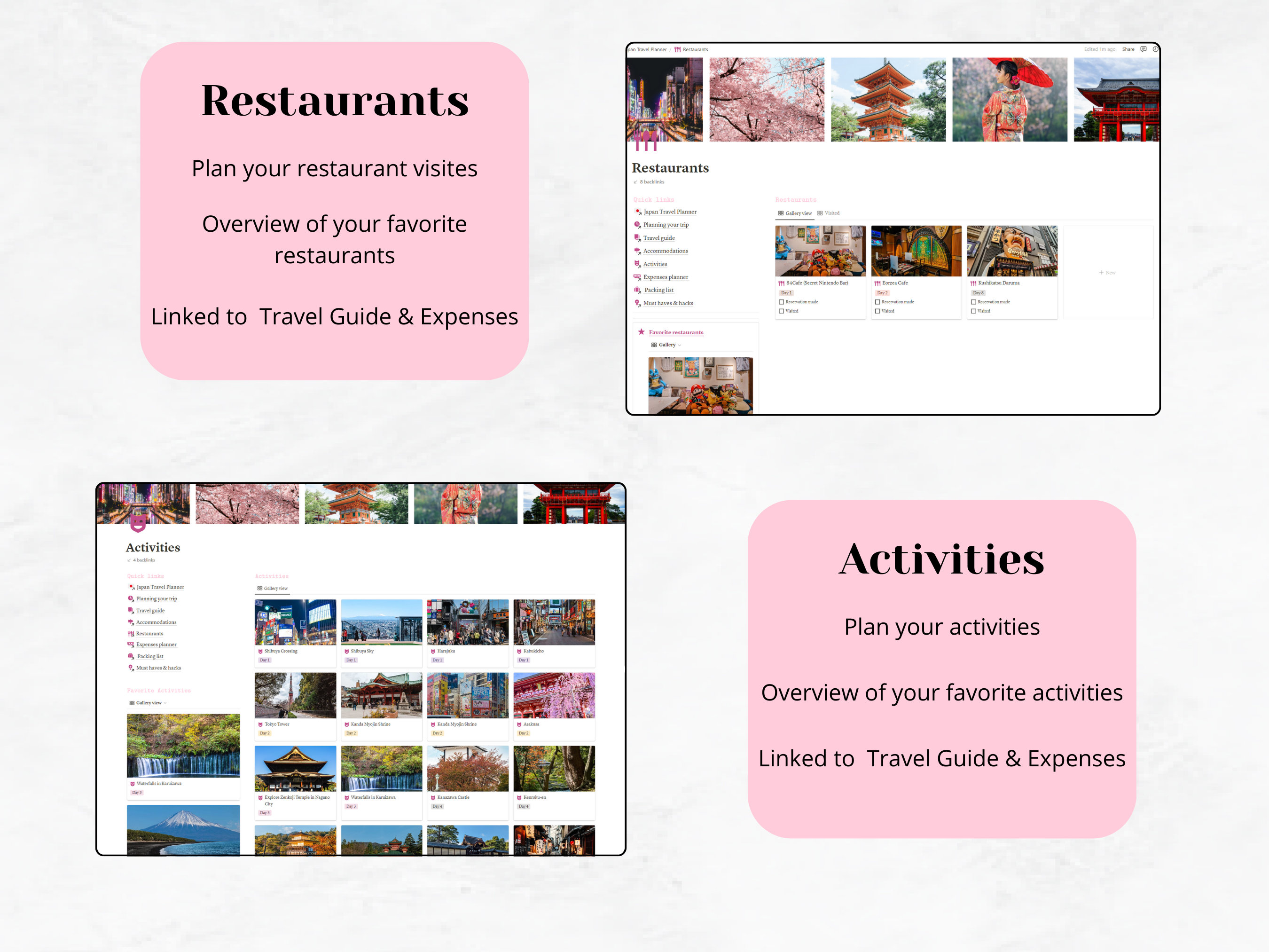 Japan Travel Planner Notion Template: Itinerary & Journal (digital ...