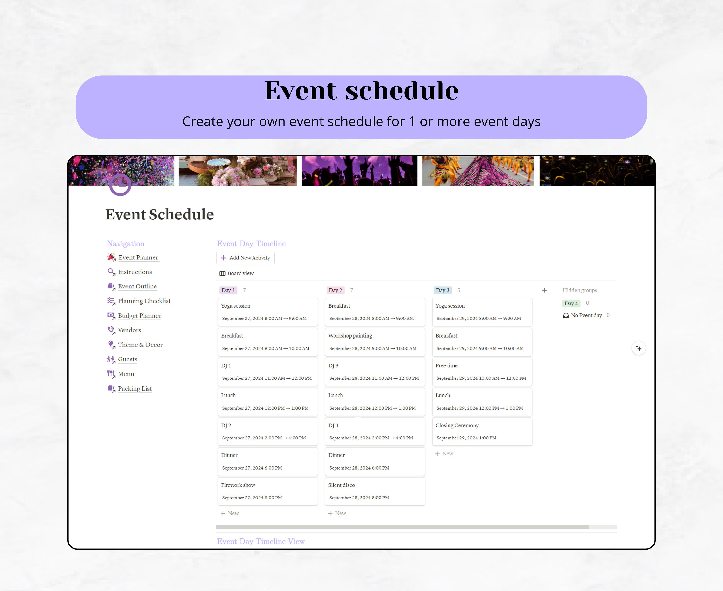 Event Planner Notion Template, Guide for Event Organization, Business ...