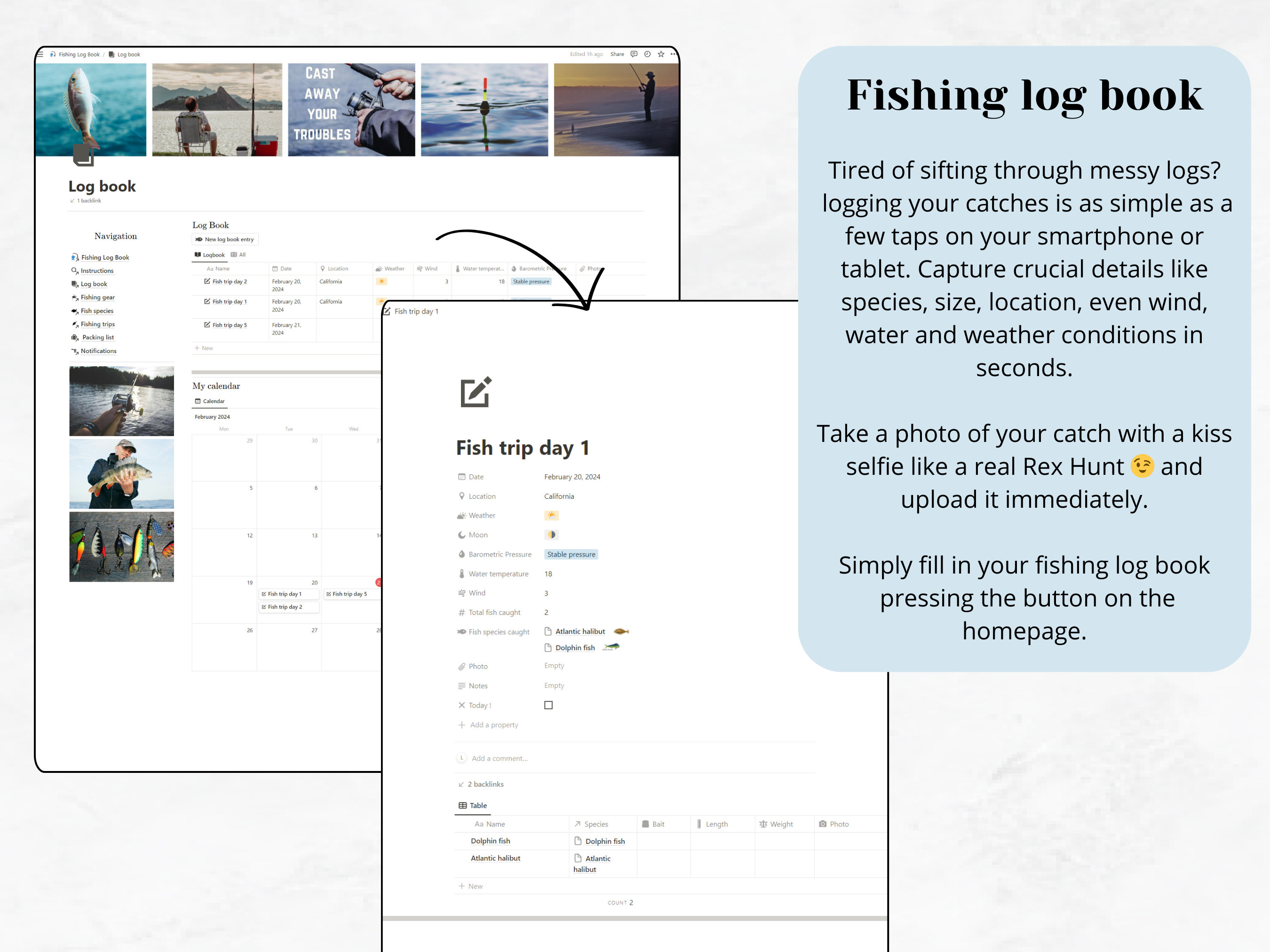 Fishing Logbook Notion Template, Digital Catch Log & Journal, Fishing ...