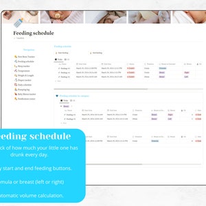 Newborn Tracker & Baby Care Planner Notion Template, Daily Baby Log, Sleep Tracker, Feeding ...