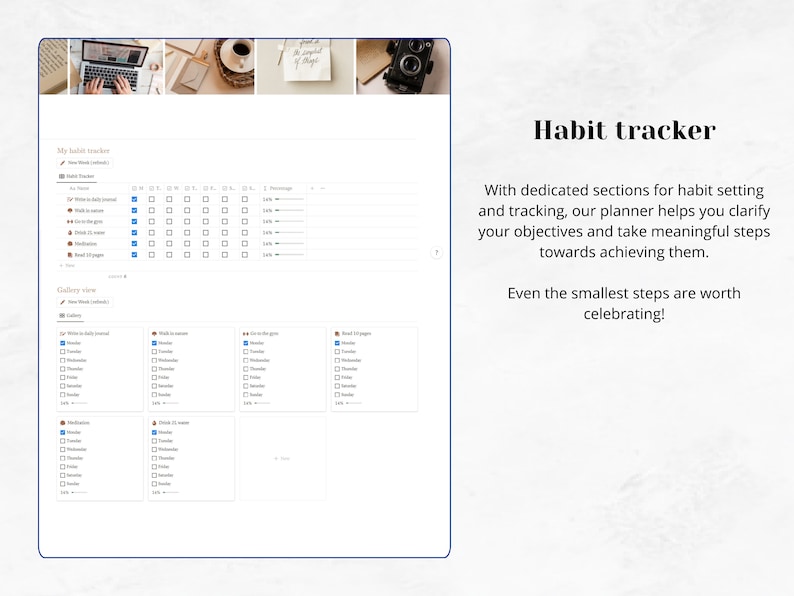 Daily Motivation Planner: Notion Template, Habit Tracker (digital ...