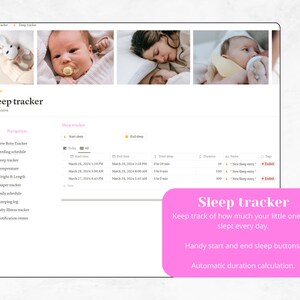 Newborn Tracker & Baby Care Planner Notion Template, Daily Baby Log, Sleep Tracker, Feeding ...