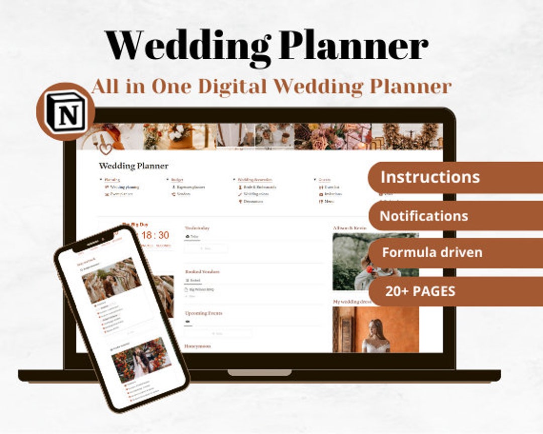 Wedding Planner Notion Template, Notion Wedding Planning Dashboard ...
