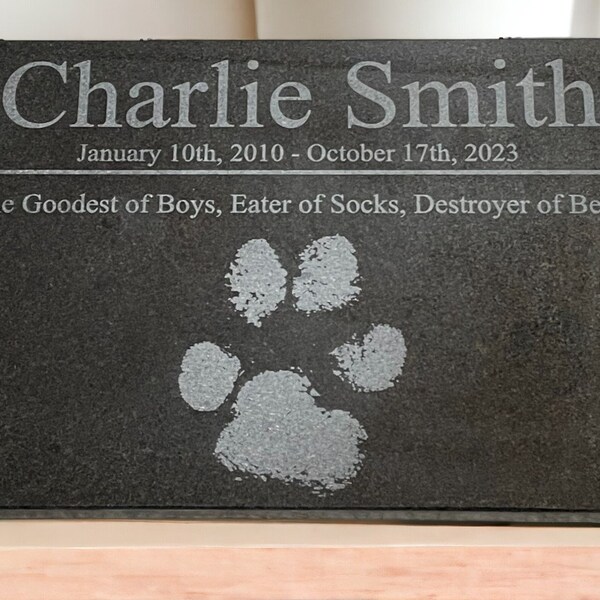Small Stone Grave Marker Paw Prints - Etsy