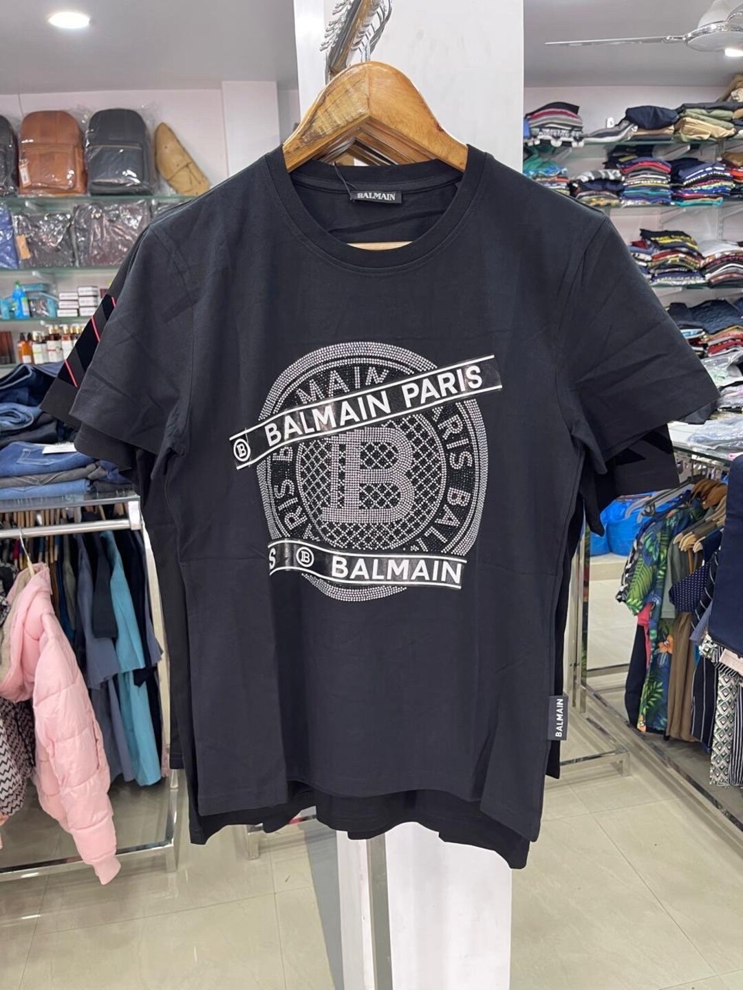 Balmain Diamond Embroidered Front Logo and Balmain Logo on the Back ...