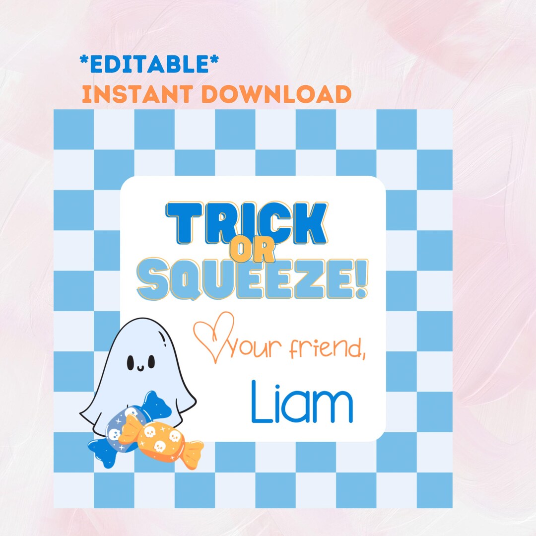 Halloween Gift Tag - Trick or Squeeze Squeeze Theme Preschool Daycare ...