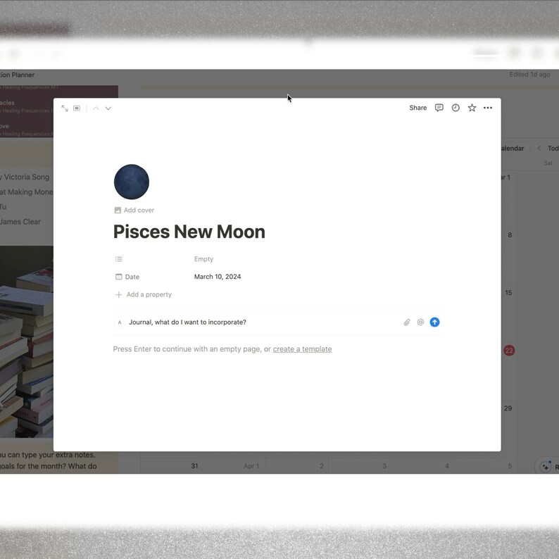 Notion Digital Planner Template for Manifestation (2024 Astrology Sun ...