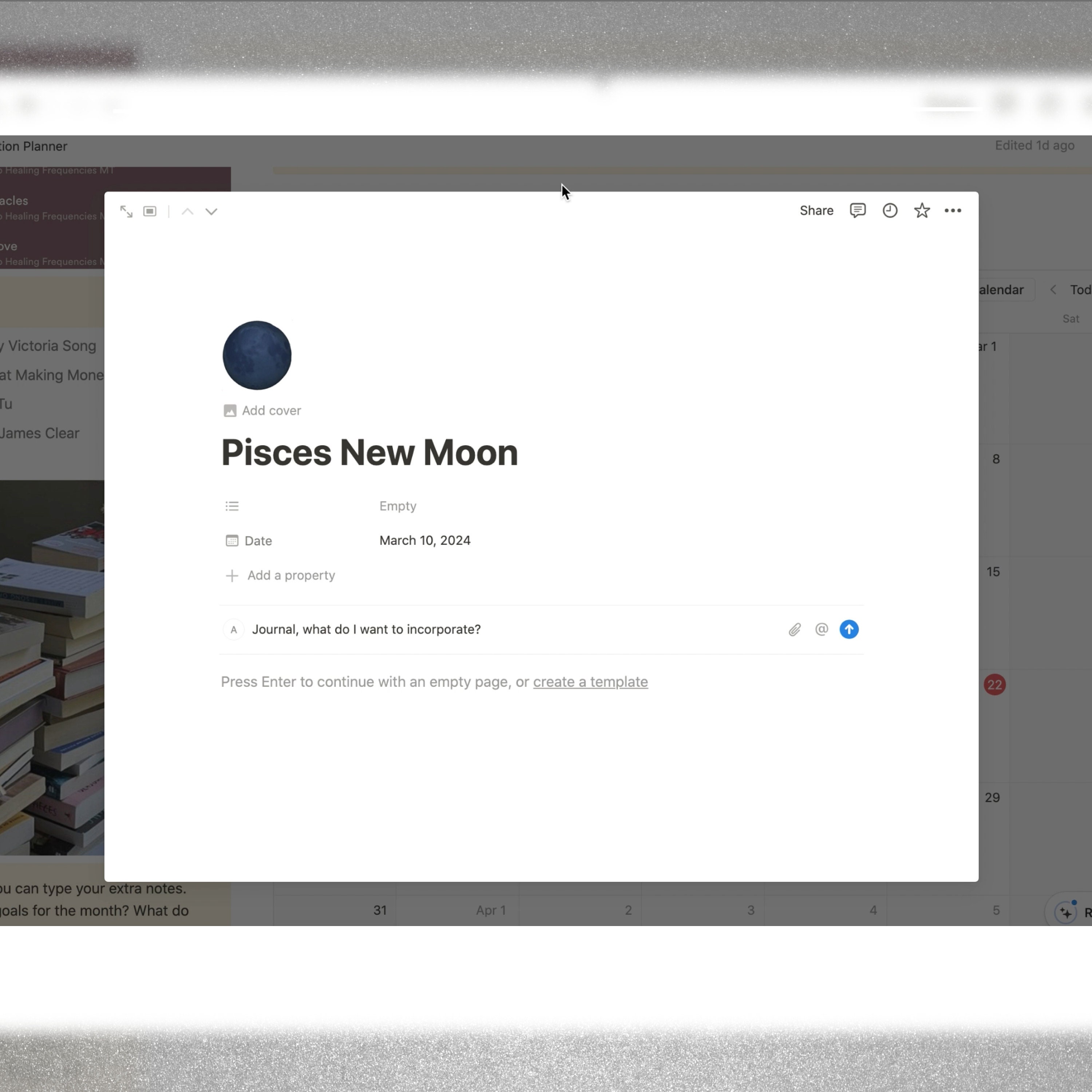 Notion Digital Planner Template for Manifestation (2024 Astrology Sun ...