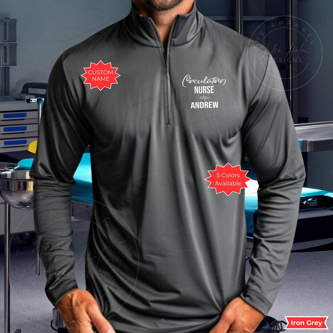 Personalized Circulating Nurse Quarter-zip Pullover Jacket Gift, Custom ...
