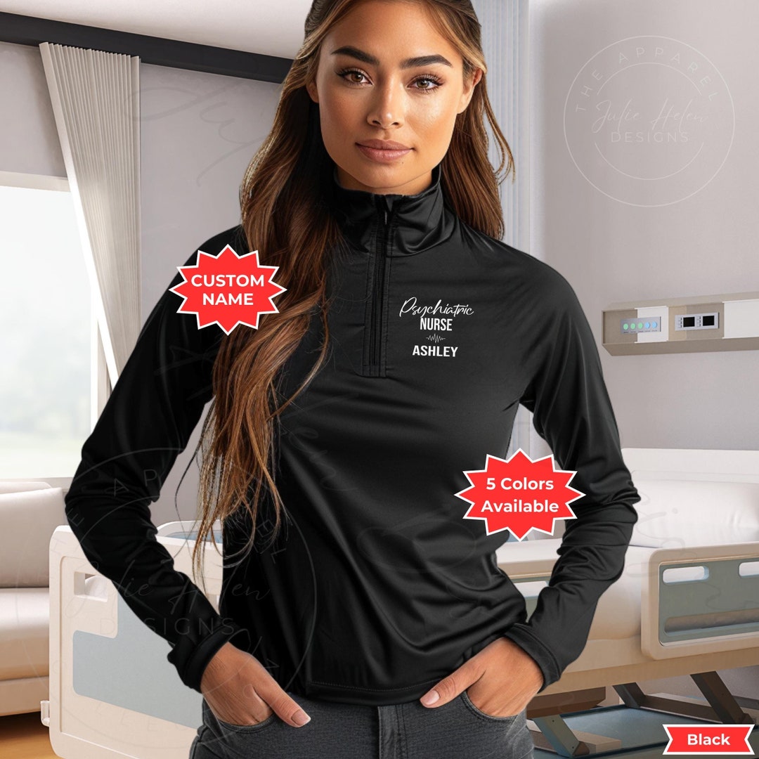 Personalized Psychiatric Nurse Quarter-zip Pullover Jacket Gift, Mental ...
