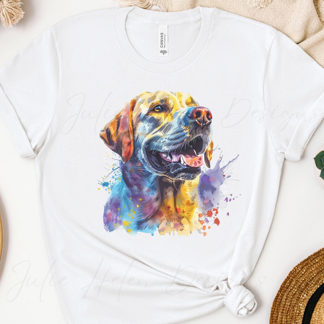 Watercolor Yellow Labrador Retriever T-shirt, Happy Lab Tee, Yellow Lab ...