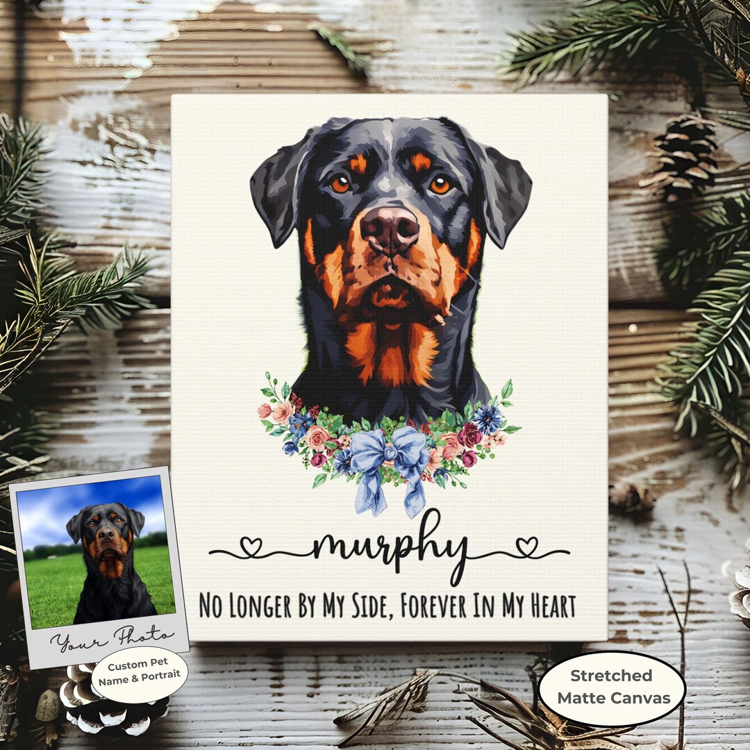 Personalized Dog Memorial Wall Art Custom Pet Portrait Sympathy Gift ...