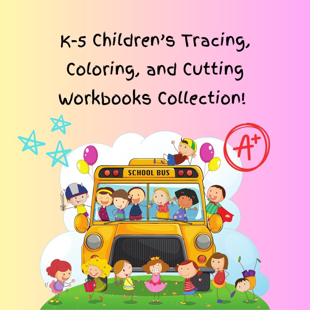 K-5 Workbook Collection Tracing, Coloring & Cutting Activities for Kids ...