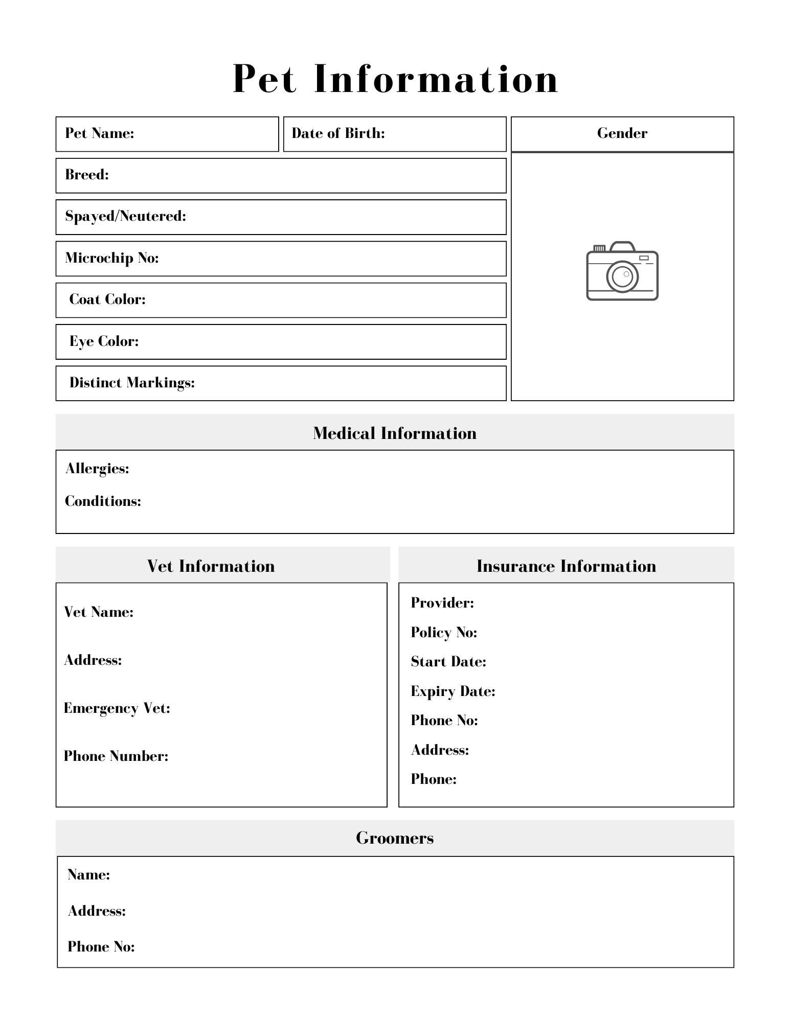 Pet Care Planner Printable: Health & Wellness Organizer (PDF) - Etsy
