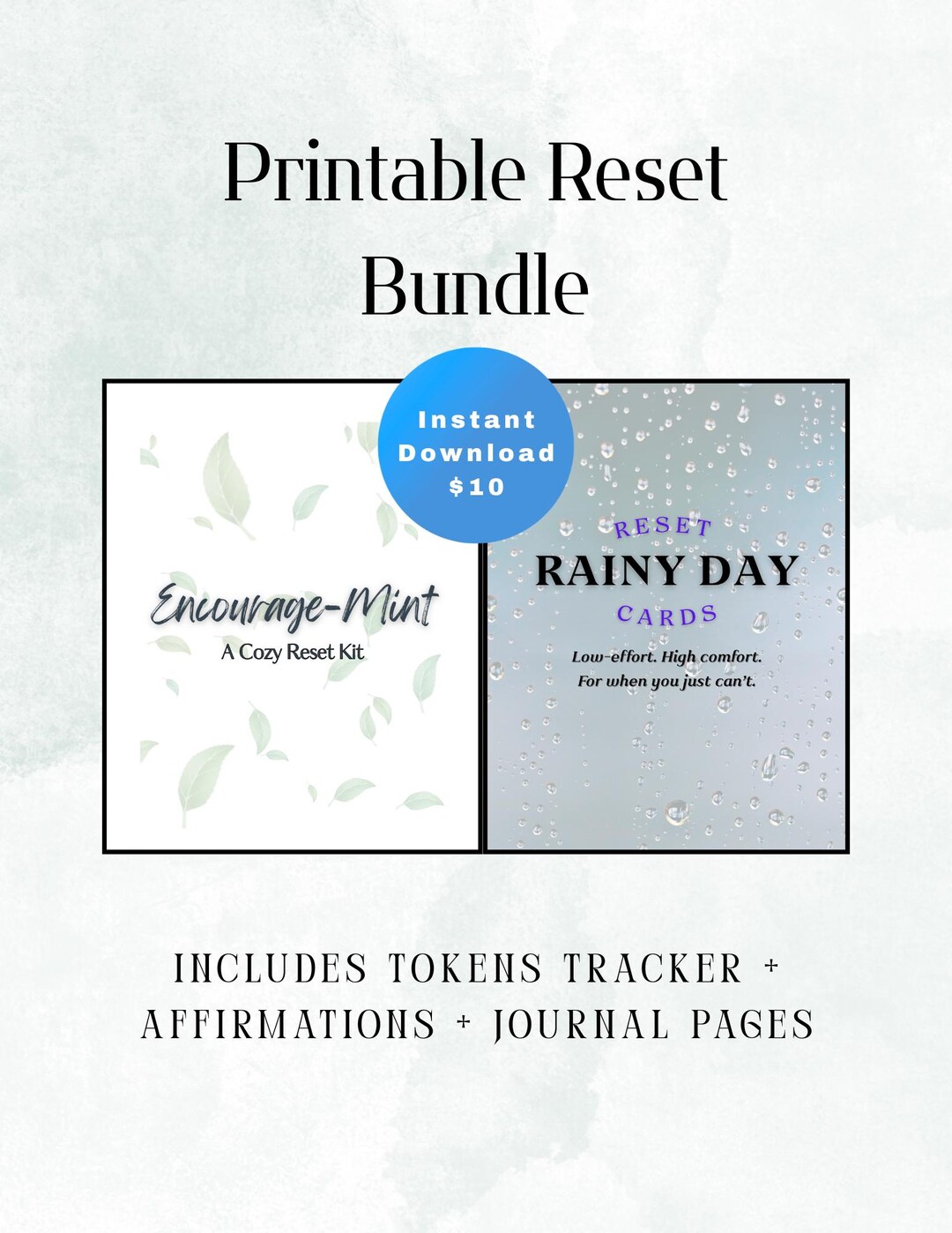 Self-care Printable Bundle: Mental Health Reset Kit (instant Download ...