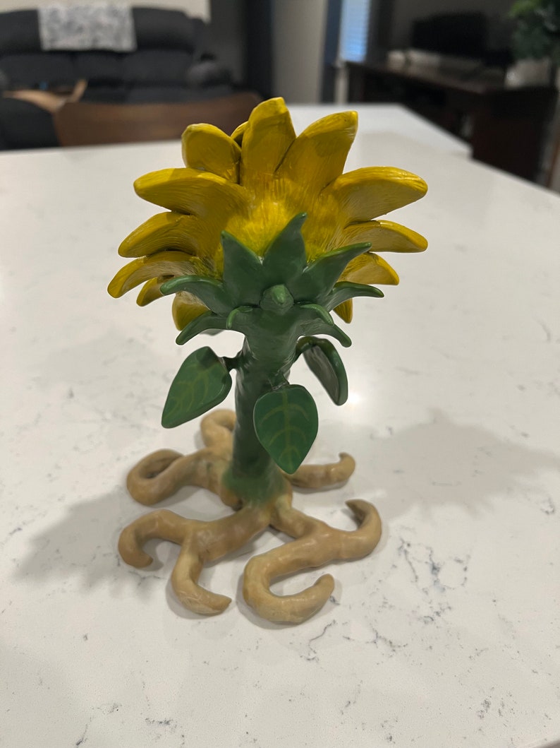 Handmade Clay Sunflower Sculpture, Monster Plant Figurine, Unique ...