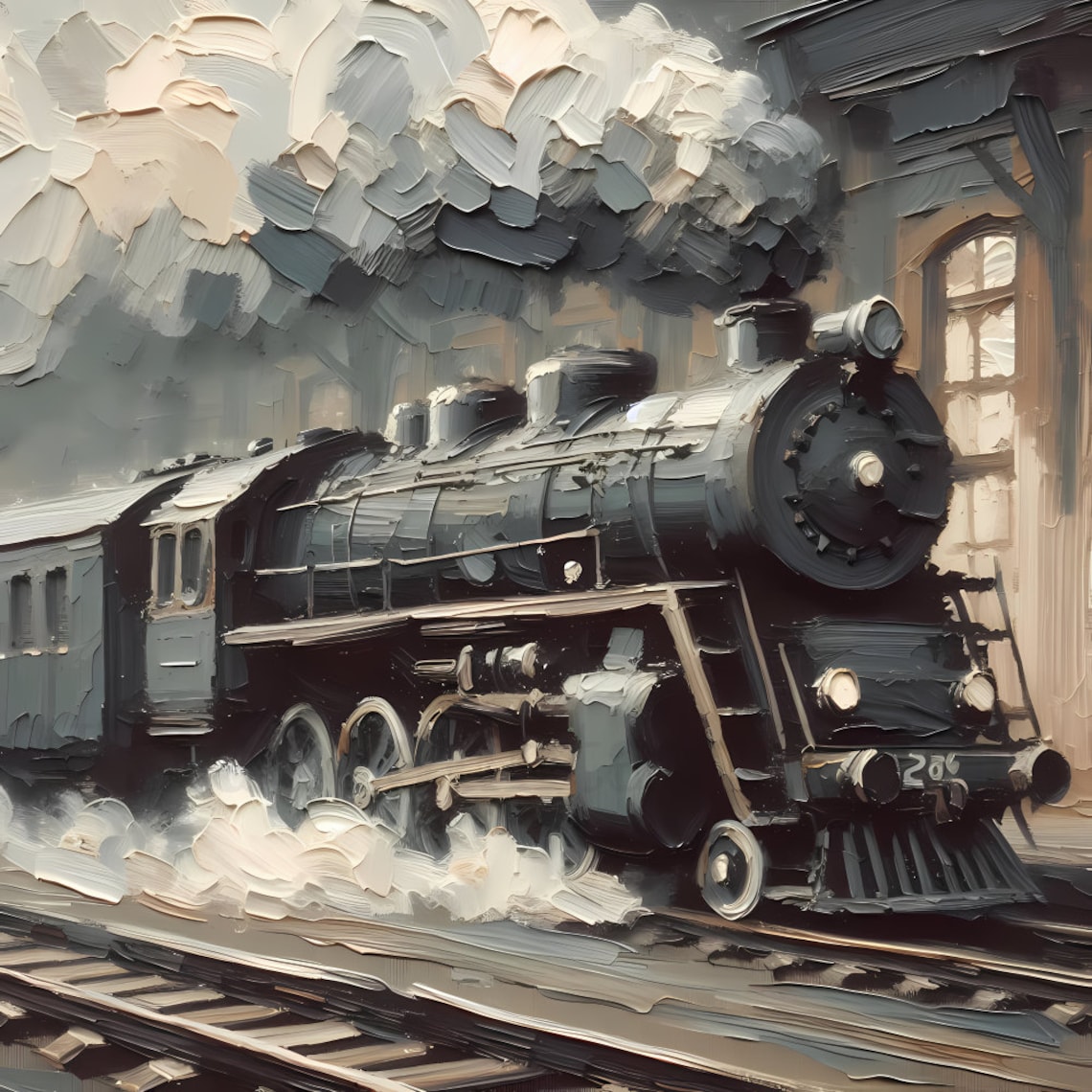 10 Old Steam Train Paintings High Quality Jpgs Train Digital Download ...