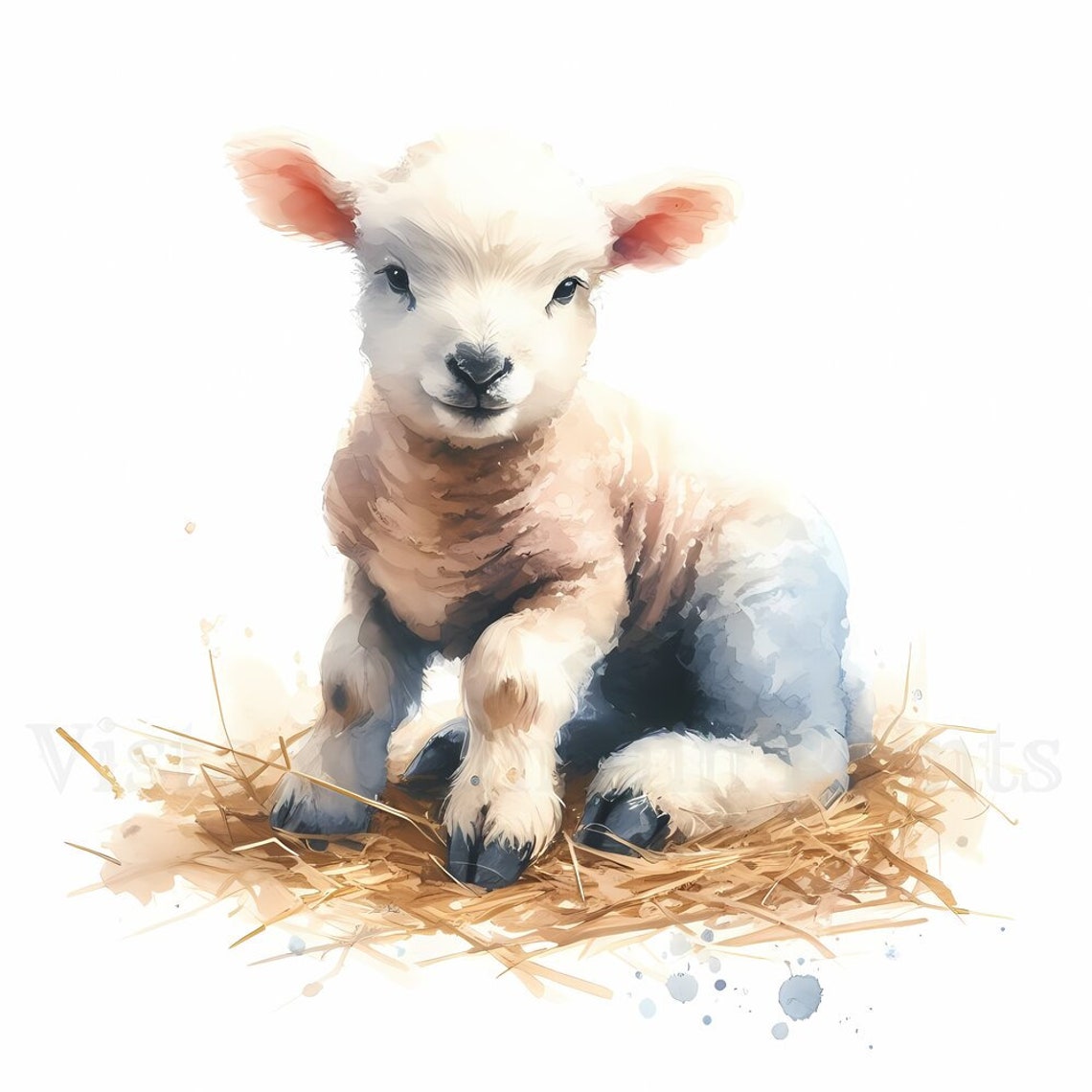 10 Adorable Baby Lamb Clipart Images -jpgs - Baby Lamb Digital Download ...