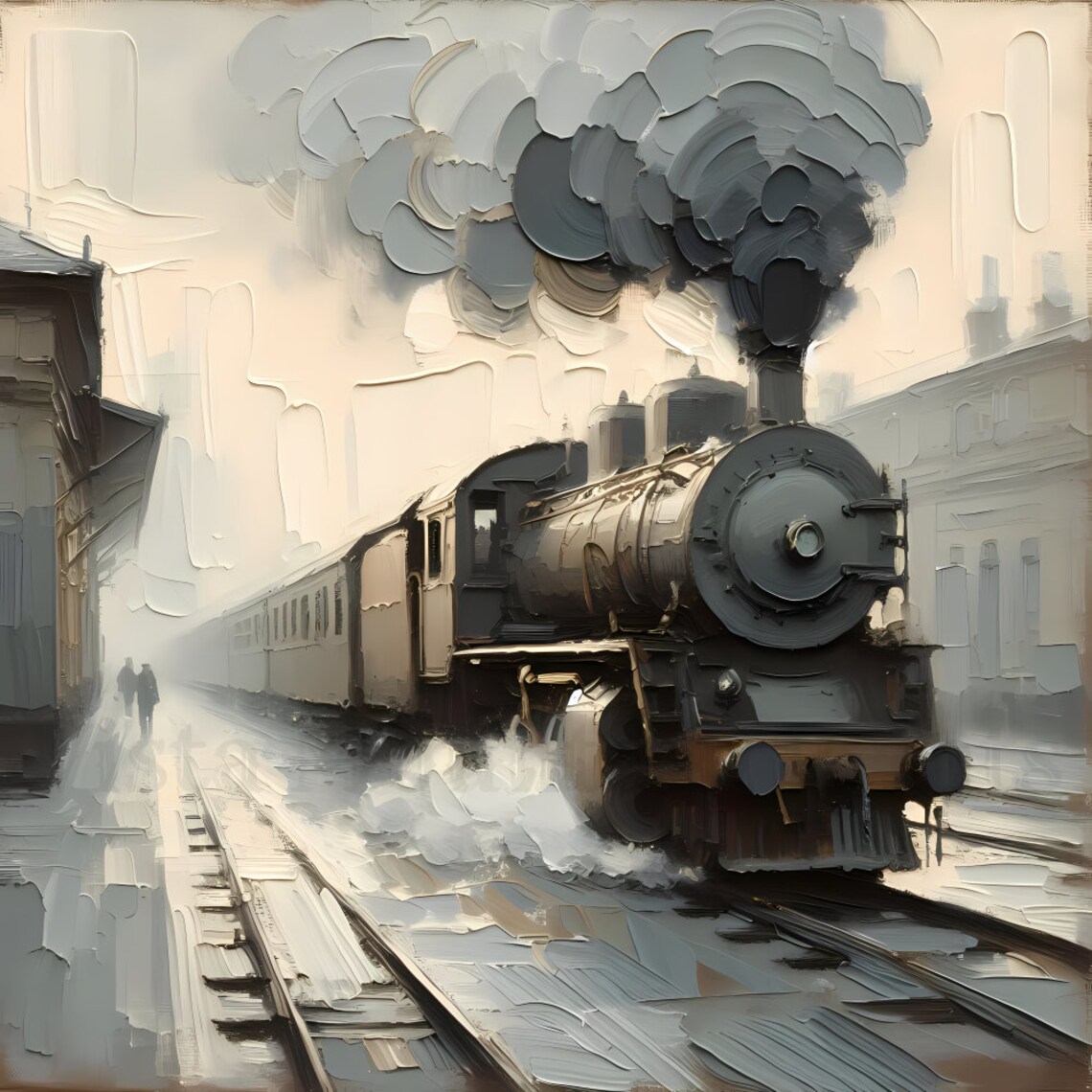 10 Old Steam Train Paintings High Quality Jpgs Train Digital Download ...