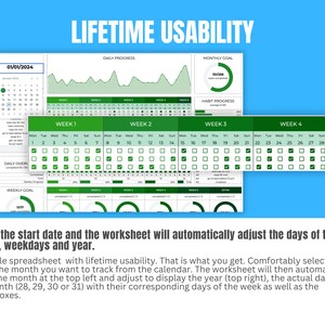 Habit Tracker for Google Sheets | Daily, Weekly and Monthly Dashboard ...