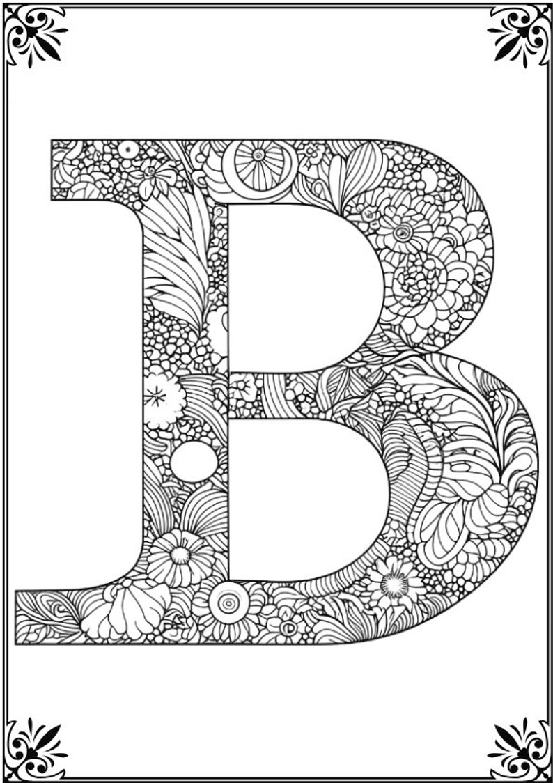 Letter B Coloring Page - Etsy