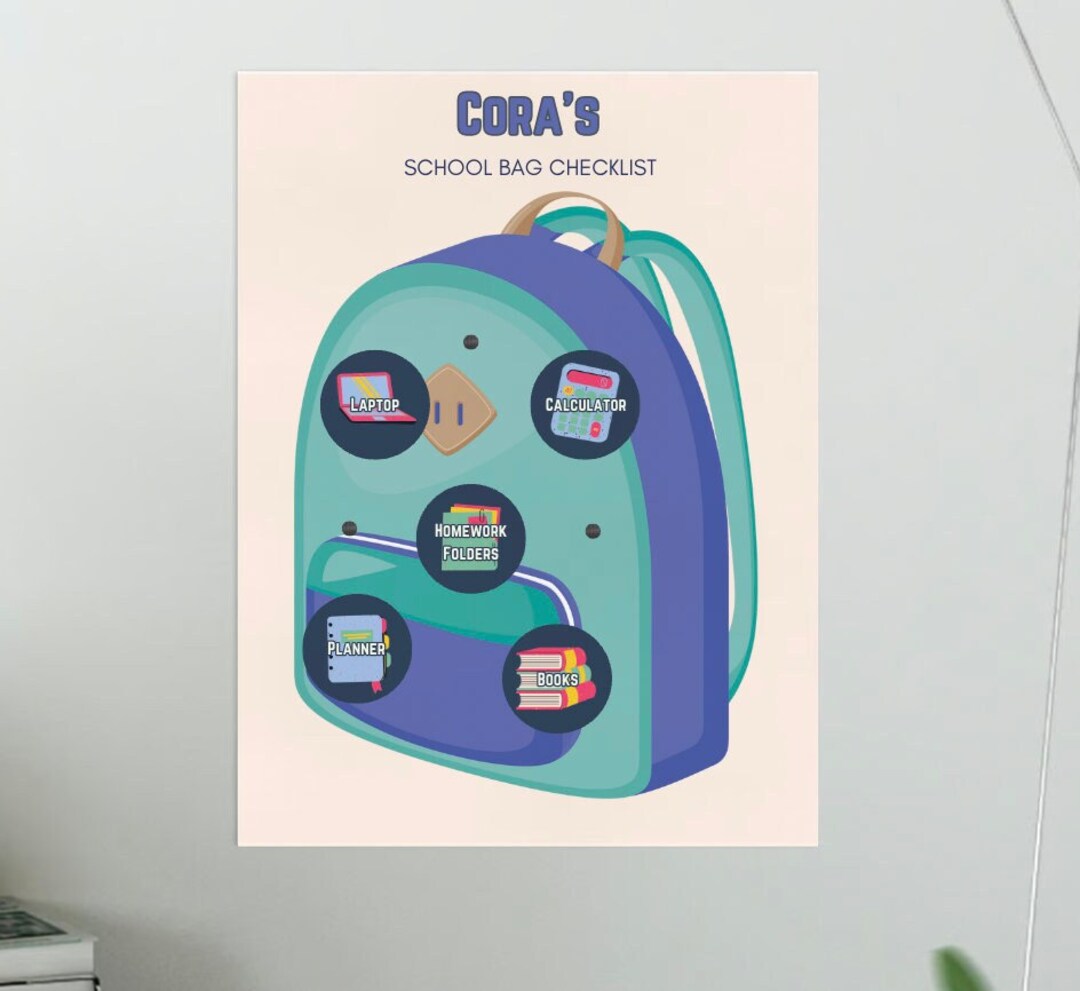 Custom Moveable School Bag Packing List - Etsy